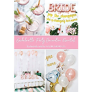 Bachelorette Party Decorations Kit | Bridal Shower Supplies | Bride to Be Sash, Ring Foil, Rose Balloons, Glitter Banner | Pop The Champagne She is Changing Her Name (Gold)