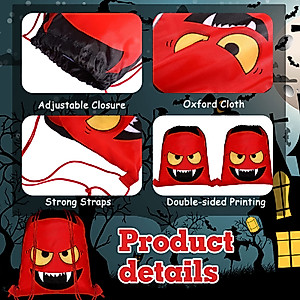 Shihanee 18 Pcs Halloween Drawstring Bags Set Halloween Drawstring Backpack Party Supplies Halloween Polyester String Sack Bags Bulk for Kids Party Favors Gift Wrap Bags, 6 Styles