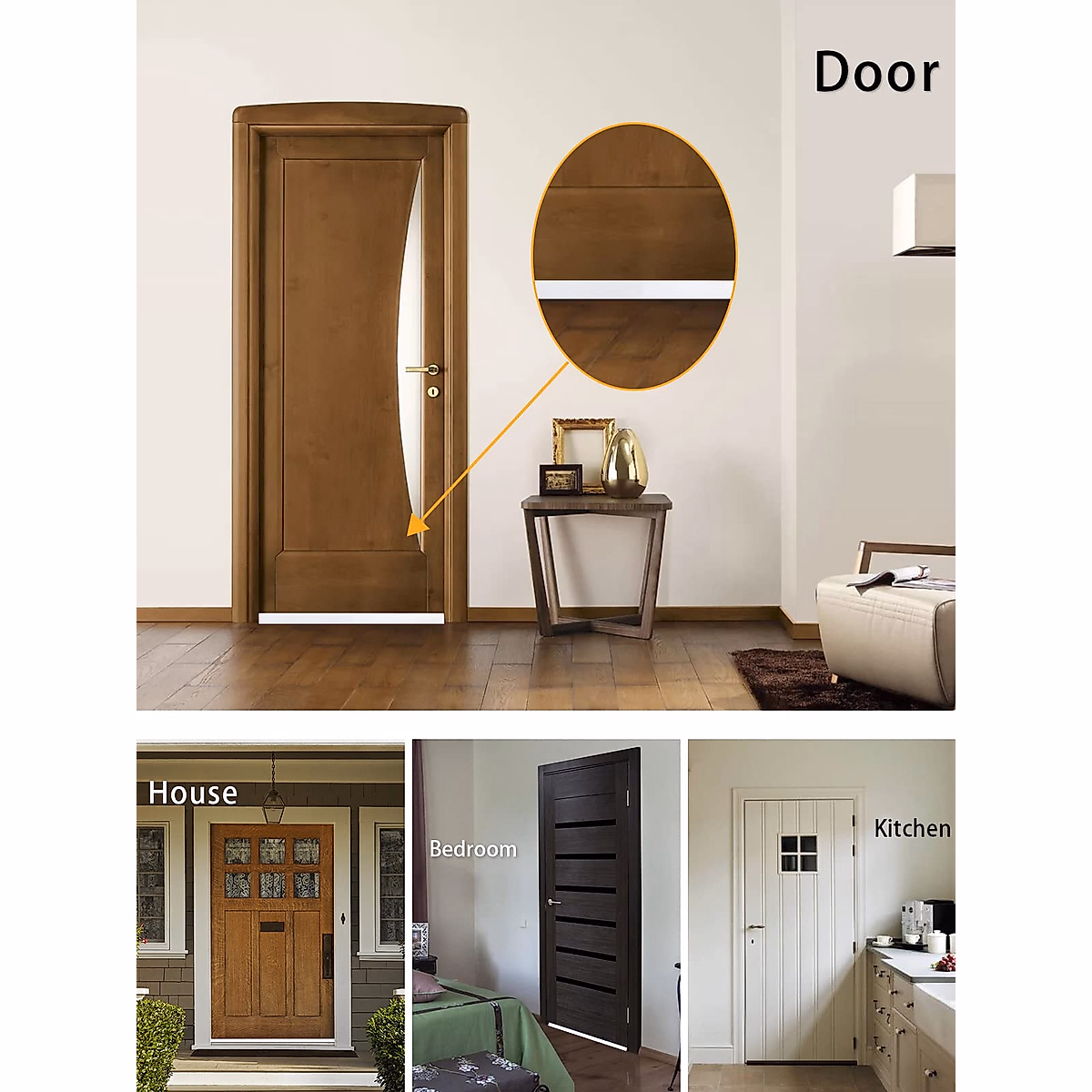 Weather Stripping Seal,Door Draft Stopper for Bottom of Seam Seal Strip PVC Cuttable Door Sweep Draft Stopper for Block Wind, Light, Dust, and Noise Brown