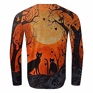 Muscularfit Target Online Shopping Halloween Costumes for Men 2023 Long Sleeve Casual Loose Pullover Waffle Button Up Shirts Crewneck Sweatshirts Clothes for Men Outfits Orange L