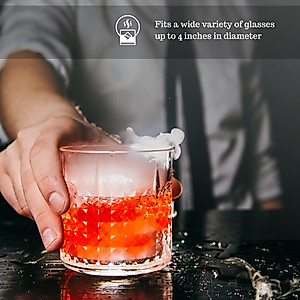 SNIFF & SIP Cocktail Smoker Kit for Drinks, Handcrafted Old Fashioned Drink Infuser - Glass Topper Chimney w/ Apple, Oak and Cherry Wood Shavings to Infuse Cocktails Whiskey Wooden CSK001