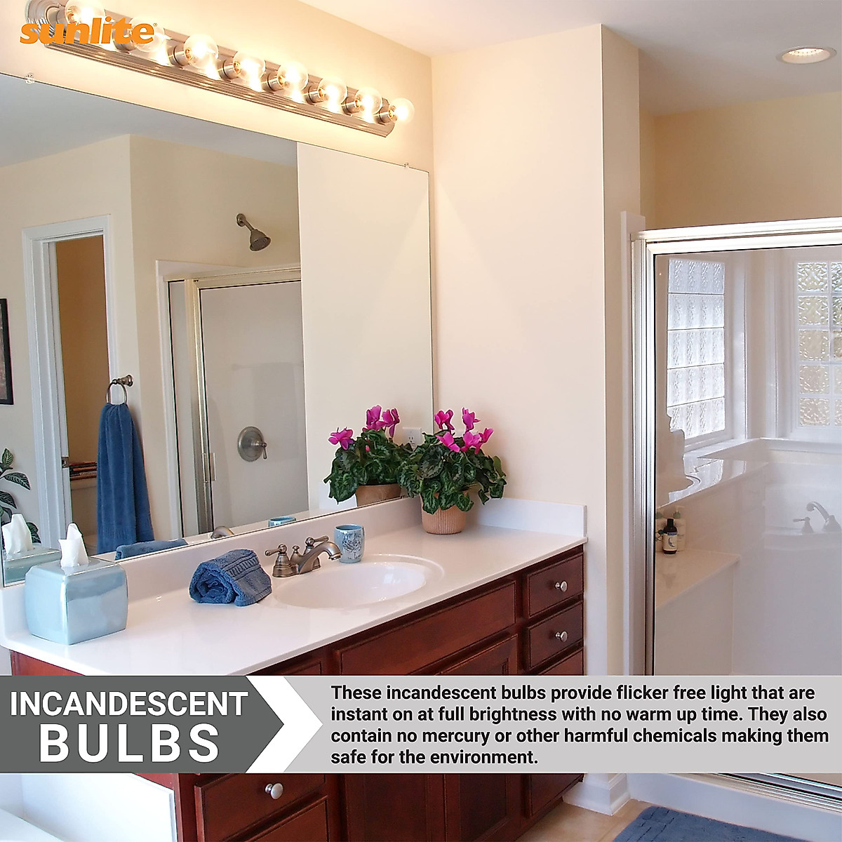 Sunlite G16.5 Incandescent Clear Globe Light Bulb, 15 Watts, 105 Lumens, 120 Volts, Candelabra E12 Screw Base, Title-20 Compliant, 2600K Warm White, 12 Pack