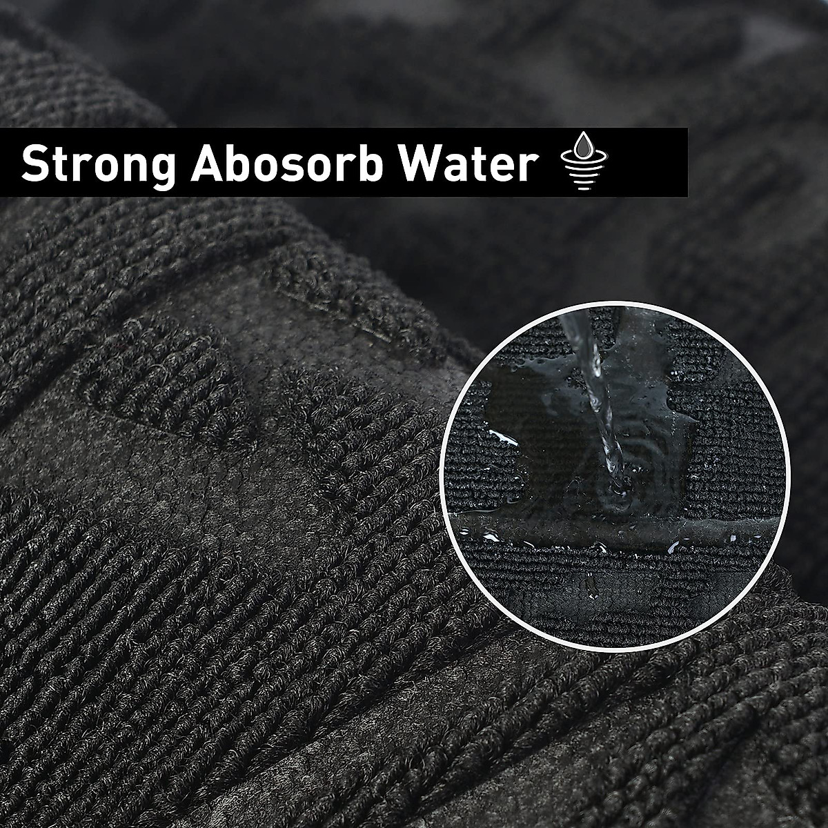 OEMATS Welcome Front Door Mat,Extra Durable,Non-Slip Rubber Floor Mats, Waterproof, Easy Clean Mats for Home Entrance, Garage, Patio,18x30,Black