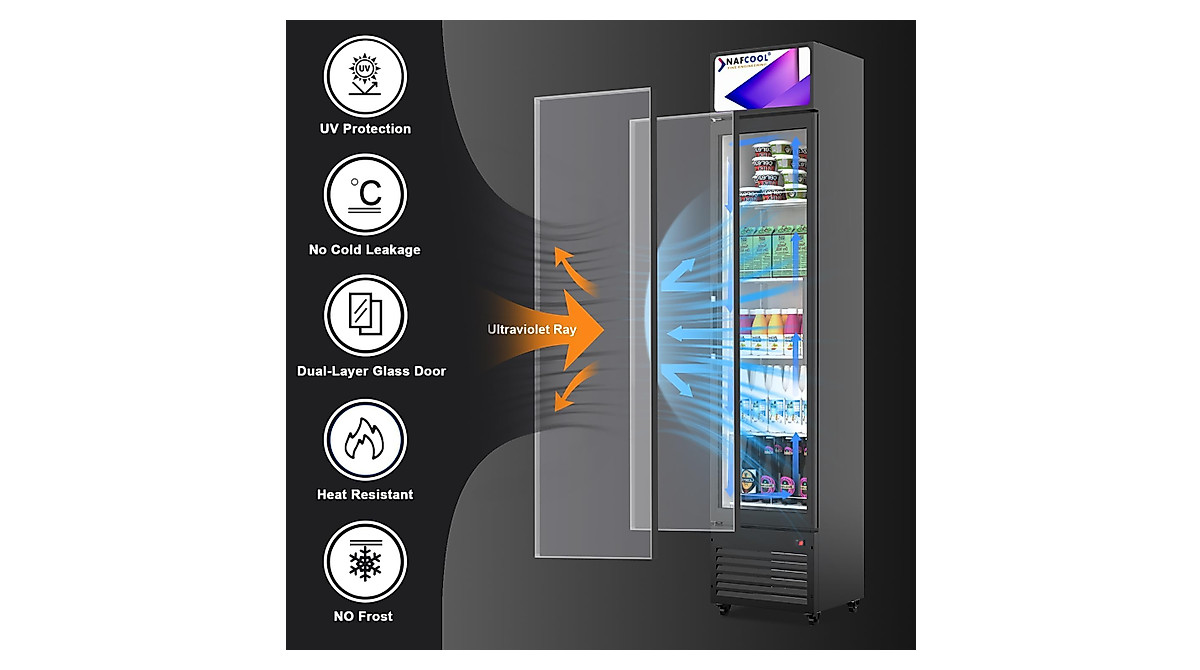 NAFCOOL 6 Cu Ft Commercial Beverage Refrigerator