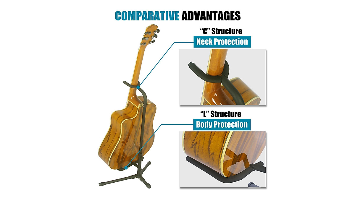 GLEAM Adjustable Guitar Stand for All Instruments