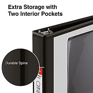 Staples 2661503 Standard 1-Inch 3-Ring View Binders Black 12/Carton (26431Ct)