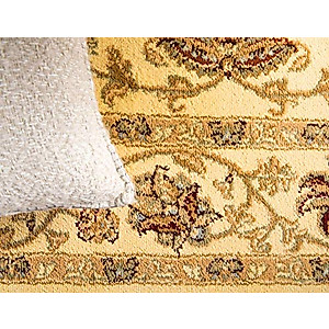 Unique Loom Voyage Collection Traditional Oriental Classic Intricate Design Area Rug, Round 6' 1" x 6' 1", Ivory/Tan