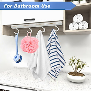BUILOG Self Adhesive Sticky Hooks Under Cabinet Mug Hanger Hooks for Hanging Heavy Duty, Retractable Closet Hanging Hooks Coat Rack Hooks for 2 Packs