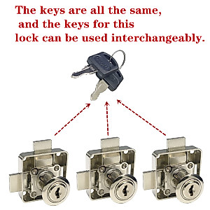 Double Door Cabinet Lock Cabinet Drawer Lock [Keyed Alike] ​Double Deadbolt Door Lock [Right Side Door Mount]. Drill Diameter 3/4"/19mm for (3/5"-/15mm -7/8"-/22mm) Door Panels (1 Pack)