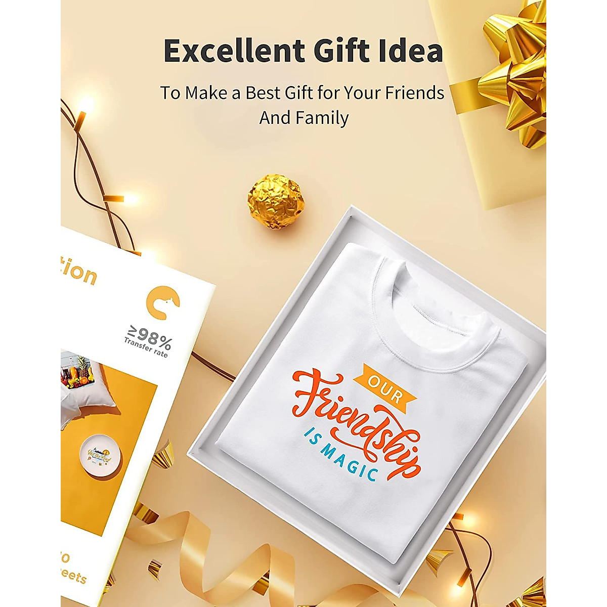 Hiipoo Sublimation Paper 8.5x11 Inch, Work with Sublimation Ink and E Sawgrass Inkjet Printers for Mugs T-Shirts Light Fabric and Other Sublimation Blanks (110 Sheets, 120G) (A-8.5x11)