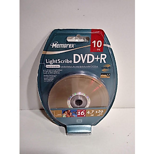 MEMOREX 05527 Disc, DVD+R, 4.7GB, 16X, LightScribe, 10/PK Blister10/PK Blister 10/PK