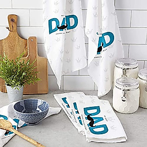Gehucoxee Kitchen Towels Set of 4, Happy Father's Day Absorbent Dish Towel for Kitchen Microfiber Hand Dish Cloths for Drying and Cleaning Reusable Cleaning Cloths 18x28in Beard Crown Silhouettes