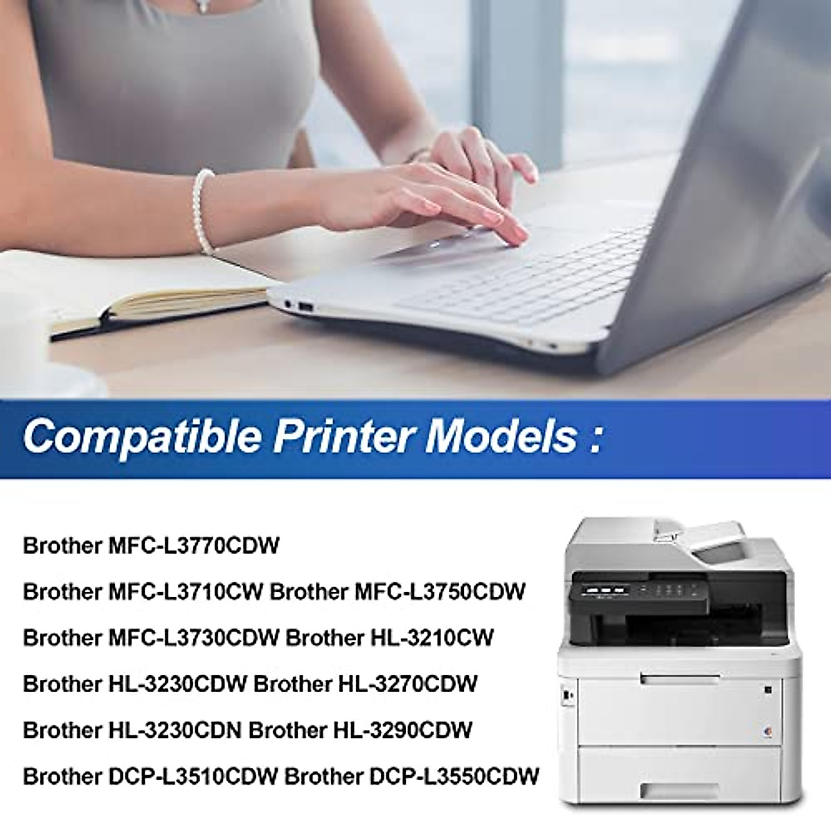 TN227 Compatible TN227BK TN227C TN227M TN227Y High Yield Toner Cartridge Replacement for Brother MFC-L3770CDW Printer Toner (2BK+1C+1Y+1M).