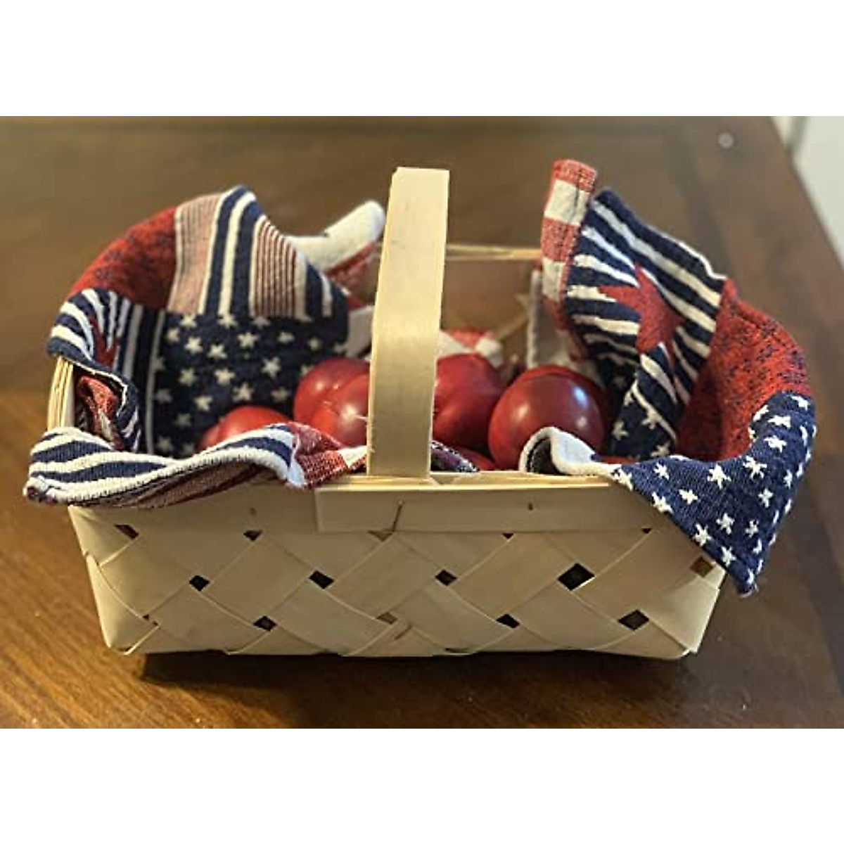 Natural Wooden Baskets, Farm Stand, 6 Quart with Handles, Produce Baskets, Use as a Planter, Make Gift Baskets 2 Pack