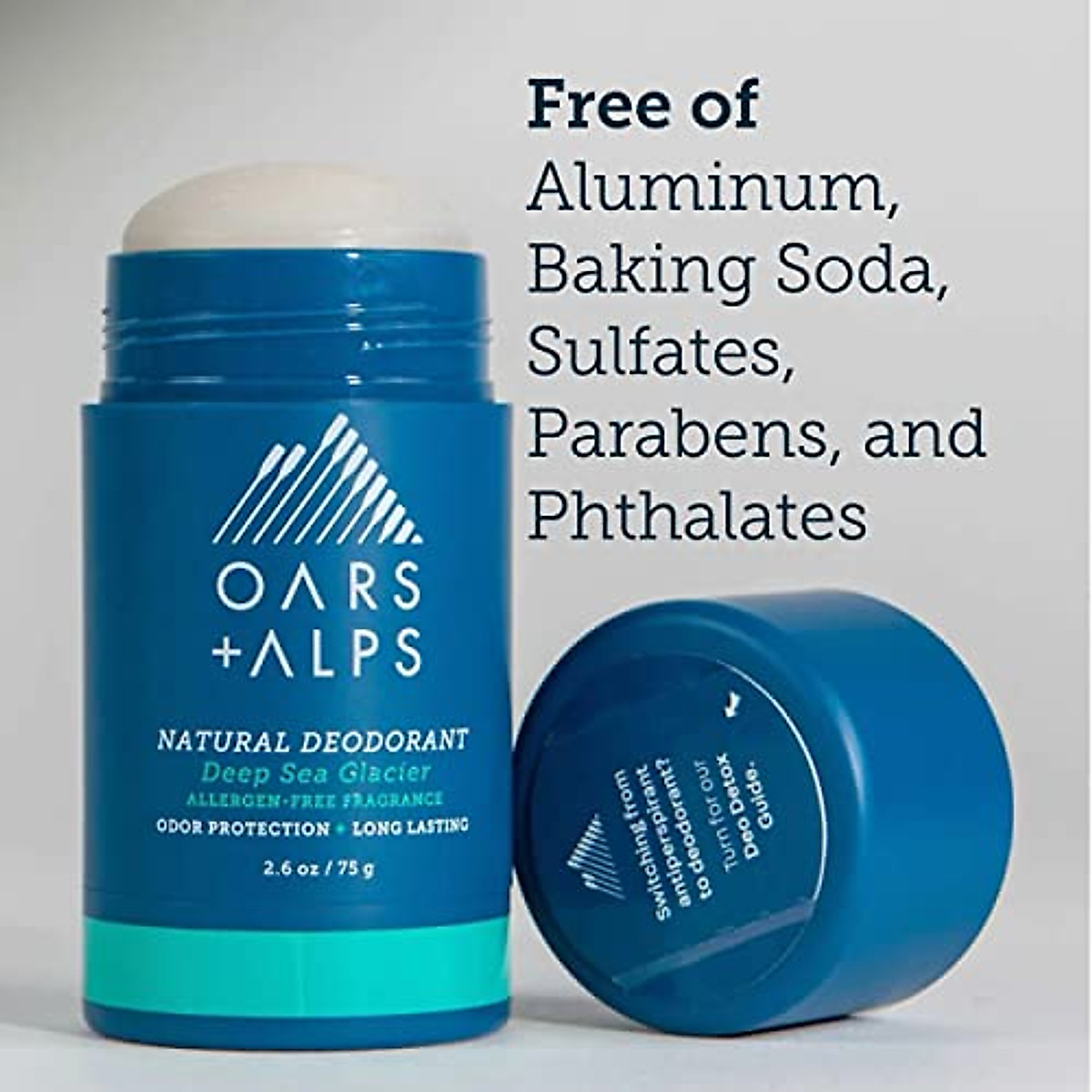 Oars + Alps Aluminum Free Deodorant for Men and Women, Dermatologist Tested and for Sensitive Skin, Travel Size, Deep Sea Glacier, 3 Pack, 2.6 Oz Each