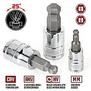 Powerbuilt 642403 Metric Wobble Ball Hex Bit Set, 8-Piece