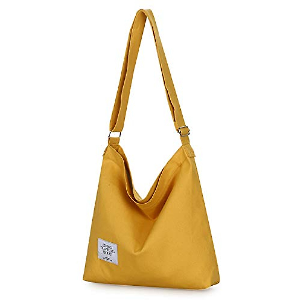 Covelin Women's Retro Large Size Canvas Shoulder Bag Hobo Crossbody Handbag Casual Tote Gold