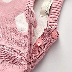 WALLARENEAR Toddler Baby Girl Valentine Dress Kids Heart Long Sleeve Knit Sweater Dress Pleated Dress Fall Winter Warm Outfits (Pink, 2-3 Years)
