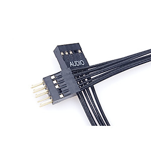 LM YN Motherboard Extension Cable Set 22AWG Silver Plating Cord Gold-Plated Plug Six Kinds POWE LED HDD LED Power SW Reset SW HD Audio Front USB Extension Cable Length 11 inches Compatible with PC