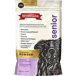 The Missing Link Senior Dog Supplement 1lb Bag - Powerful Powder Supports Bones, Joints, Skin, Coat, Heart, Eyes, Memory & Cognition