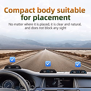 Qfansi Digital GPS Speedometer Universal Head Up Display for Car Large LCD Display HUD Gauge with MPH Speed Fatigued Driving Alert Overspeed Alarm Trip Meter for All Vehicle (G3)