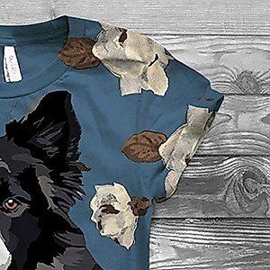 Womens Short Sleeve T Shirt Pet Dog Printed O-Neck T-Shirt Blouse Cute Graphic Tee Tops Black