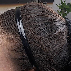 HipGirl Mens Headbands/Womens Headbands, Black Hair Band Men Accessories,Plastic Headband Face Wash Headband, Hair Bands Men and Hair Bands for Women's Hair-3ct Comb Headband Black Headband for Men