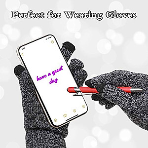 12 Pieces Ballpoint Pen with Stylus Tip, 1.0 mm Black Ink Metal Pen Stylus Pen for Touch Screens, 2 in 1 Stylus Ballpoint Pen (Mixed Color)