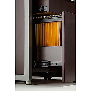 Bush Business Furniture Easy Office 3 Drawer Mobile File Cabinet, Legal, Mocha Cherry