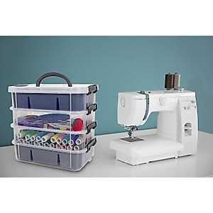 Bins & Things Ultimate Bundle Set of Stackable Storage Containers with 18 Adjustable Comaprtments Case and 2 Tray Case - Craft Storage/Craft Organizers and Storage - Art Supply Organizers.