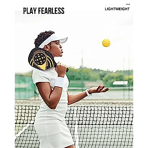 Brenchy Pickleball Set for Home Driveway - Includes 17ft Net, 4 Paddles, 4 Balls, 4 Cooling Towels, 1 Scoreboard, 1 Court Marker, 1 Tape Measure