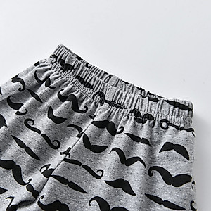 KuKitty Newborn Infant Baby Boy Clothes Long Sleeve Bow Ladies I Have Arrived Romper + Moustache Pants + Hat 3PCS Outfits Set (0-3 Months) Grey