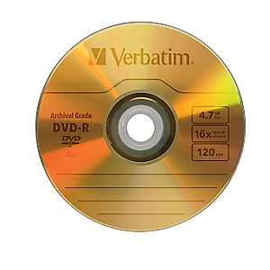 Verbatim DVD-R 4.7GB 16X UltraLife Gold Archival Grade - Branded Surface and Hard Coat - 5pk Jewel Case