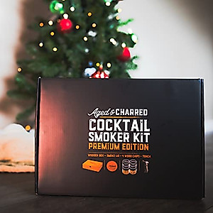 Cocktail Smoker Kit with Torch & Wood Chips for Whiskey & Bourbon (Premium Edition) + Wood Chips Variety Bundle