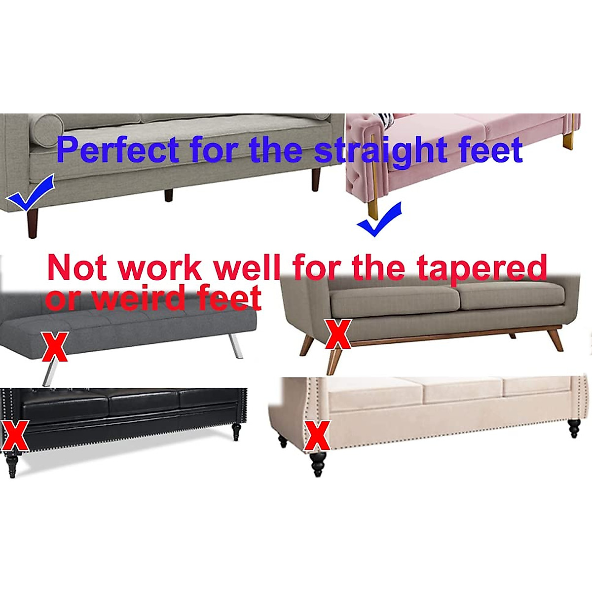 2 Pack Toy Blocker for Under Couch, Under Bed Blocker for Pets, Stop Toys from Going Under Sofa or Furniture, Adjustable Elastic Gap Bumper Stopper Guards for Bed Underneath (12Ft by 2 inch, 2pcs)