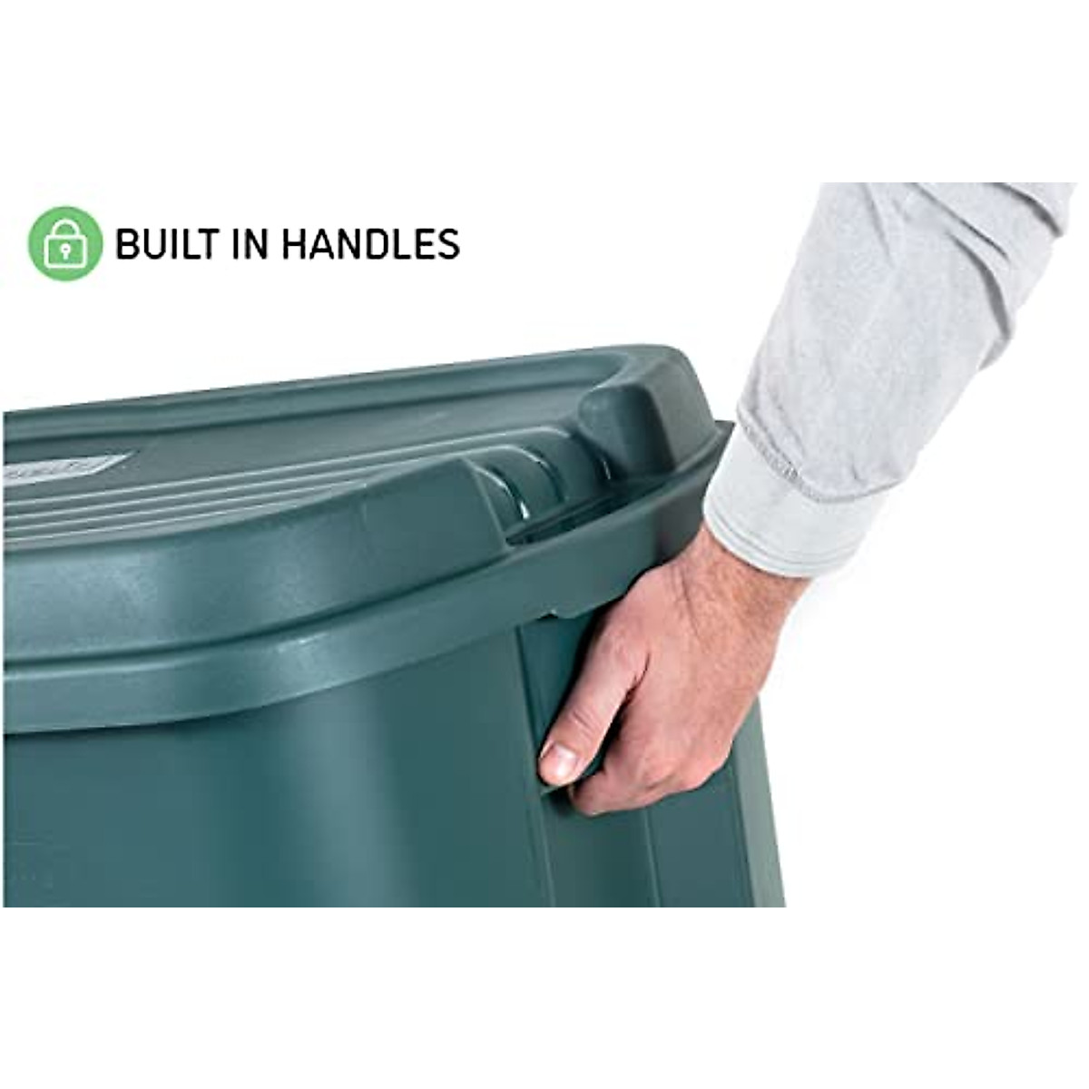 Rubbermaid ECOSense Storage Containers with Lids, 54 Gal Pack of 2, Durable and Reusable Stackable Storage Bins for Garage or Home Organization, Made From Recycled Materials