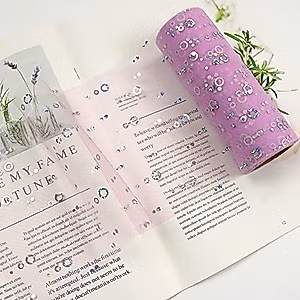 Yuanchuan Sequin Glitter Tulle Rolls 6 inch x 10 Yards (30 feet) Purple for Table Runner Chair Sash Bow Pet Tutu Skirt Sewing Crafting Fabric Wedding Unicorn Halloween Party Gift Ribbon (Purple)