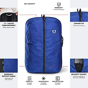OGIO FUSE Lightweight Backpack (20 Liter, Cobalt, Zip Top)