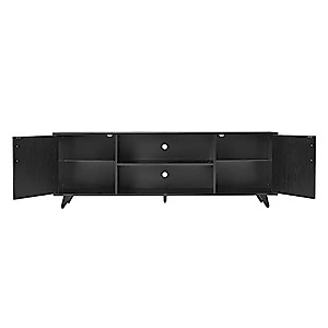 Panana Modern TV Stand for 70 Inch TV, Entertainment Center Television Stands Black TV Console with Storage Cabinets and Open Shelves Media Console TV Table for Living Room Bedroom