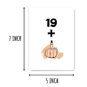 LillaGifts Funny 20Th Birthday Card - 19+1 Women Or Men - Sweet 20 Years Old Birthday Gift - Gift Perfect For Husband Wife Brother Sister, 5x7 inches