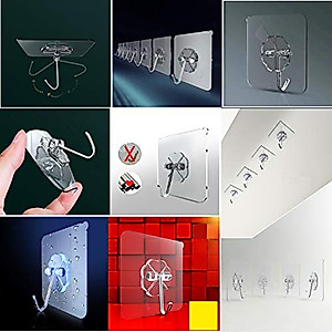 KK5 Adhesive Wall Hooks Hangers Heavy Duty 13 Pounds Sticky Hooks for Hanging for Kitchen Livingroom Bedroom Student Dormitory Stainless Steel Ceiling Hanger