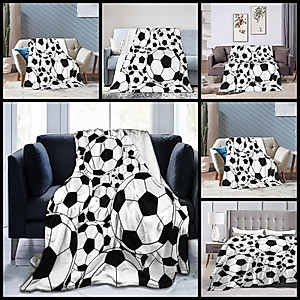 ADovz Soccer Blanket Flannel Throw Blankets for Kids Boys Men Women Couch Bed Sofa Birthday 60 * 50