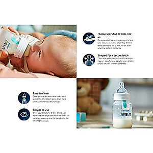 Philips AVENT Anti-Colic Bottle with Air-Free Vent, SCF405/34, Blue, 9 Ounce (Pack of 3)