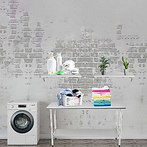 STEELBUS 24 x 36 Inches Stainless Steel Table,NSF Commercial Heavy Duty Kitchen Prep & Work Table with Adjustable Under Shelf,Metal Food Workstation,for Restaurant, Home and Hotel…