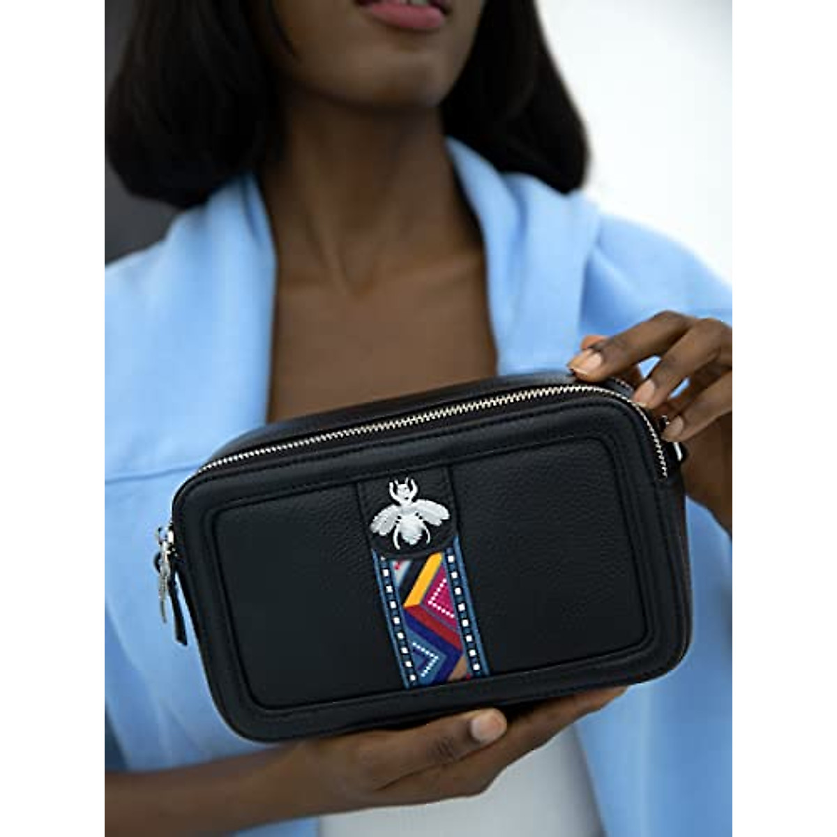 Giorgio Ferretti Genuine Leather Crossbody Bag with Removable Belt Genuine Leather Shoulder Bag for Women