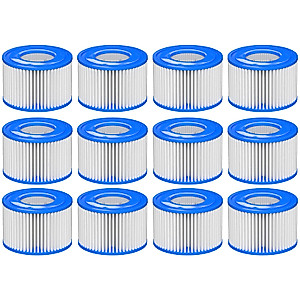 Macaberry Type Ⅵ Hot Tub Spa Filter Replacement Compatible with Lay-Z-Spa, Coleman SaluSpa 90352E 58323, Inflatable Hot Tub, Swimming Pool Pump Filter Type Ⅵ Cartridge, 12 Pack