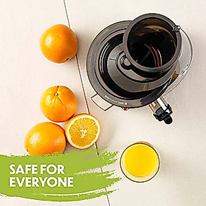 Kuvings Whole Slow Juicer B6000S - Higher Nutrients and Vitamins, BPA-Free Components, Easy to Clean, Ultra Efficient 240W, 60RPMs, Includes Blank Strainer-Silver