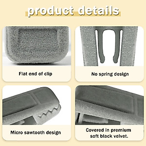 20 PCS Velvet Hangers Clips Clothes Pins clips Strong Velvet Clips Fit Clips for Velvet Hangers Perfect for Thin Velvet Hangers (Grey)