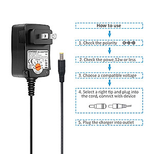 Powseed 3V 4.5V 5V 6V 7.5V 9V 12V Universal AC Adapter 12W AC/DC Power Adapter for Household Elecronics Pedals Routers Speakers CCTV Cameras Smart Phone USB Hub GPS Tablet Recorder etc.