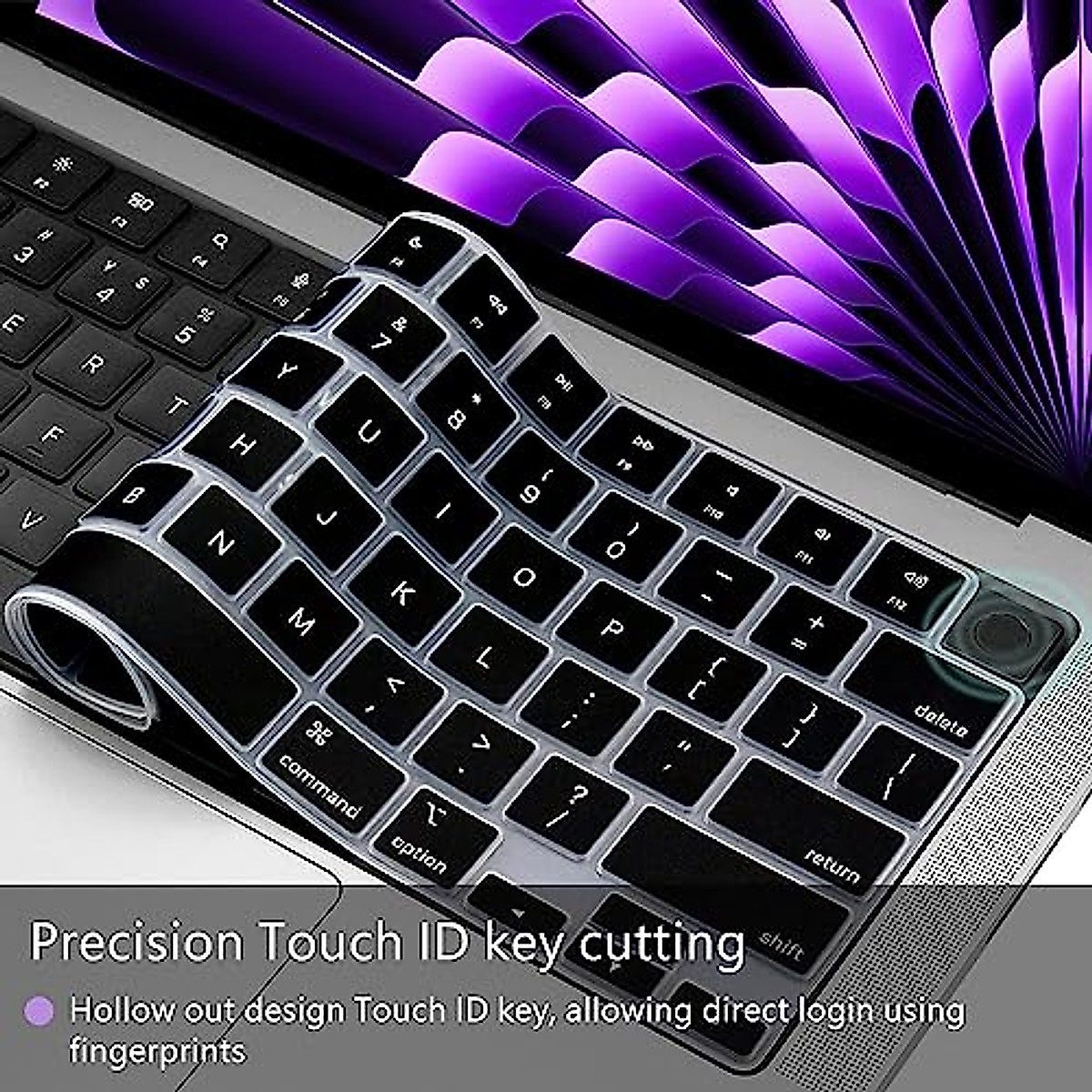 Silicone Keyboard Cover Skin for 2024-2021 MacBook Air & Pro/Max with M3 M2 M1 Chip 15.3" 13.6" 14.2" 16.2 inches A3114 A3113 A2941 A2681 A2992 A2991 A2918 A2779 A2780 A2442 Protector Accessories